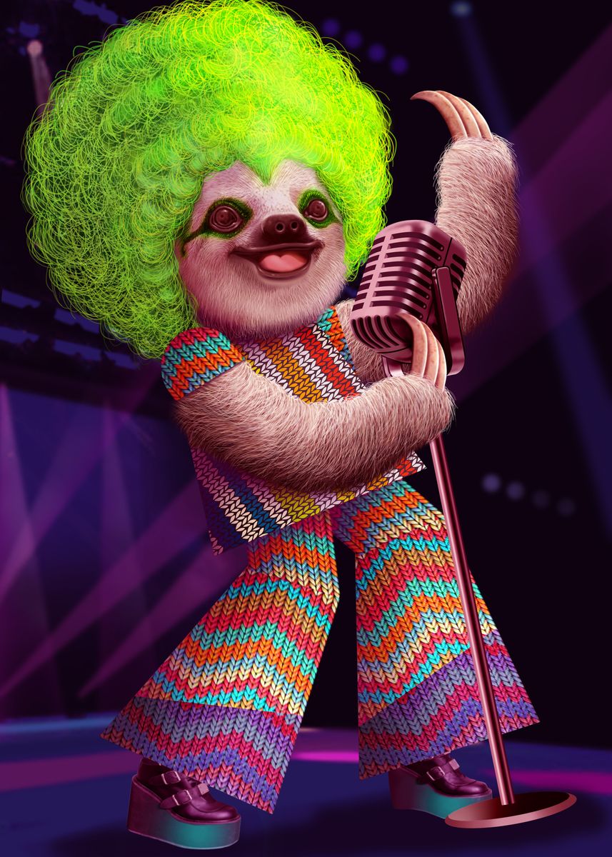 'THE SINGER SLOTH' Poster by Adam Lawless | Displate