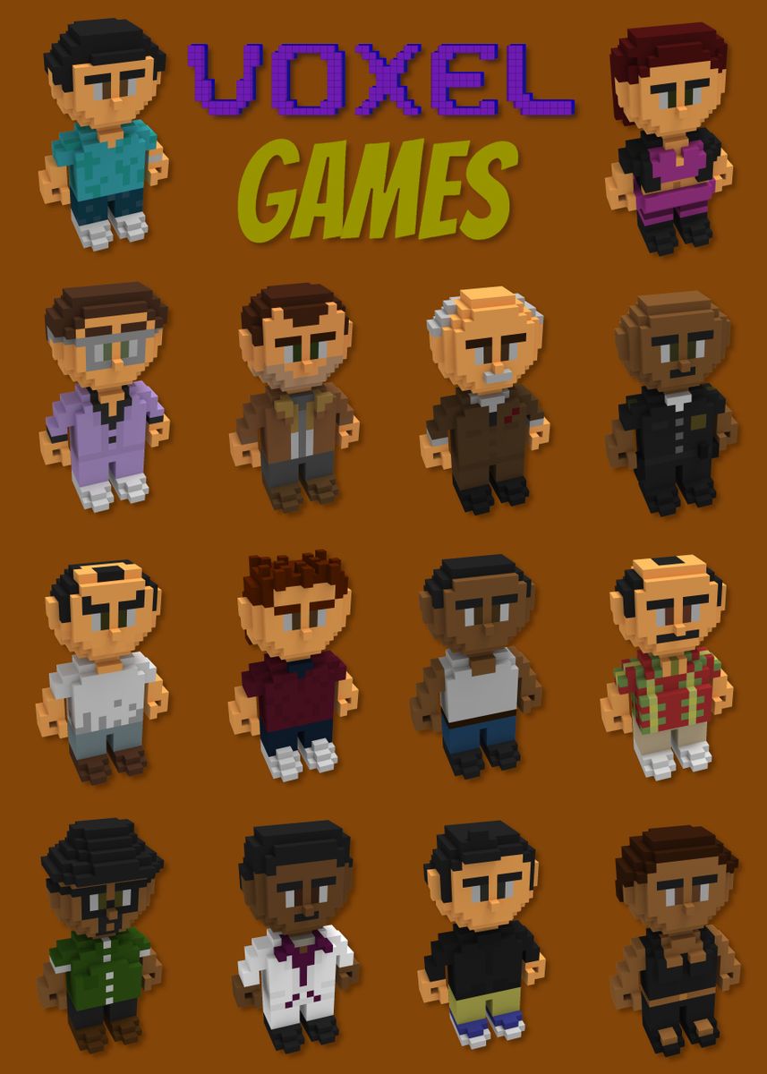 'Game characters volume 1' Poster, picture, metal print, paint by ...