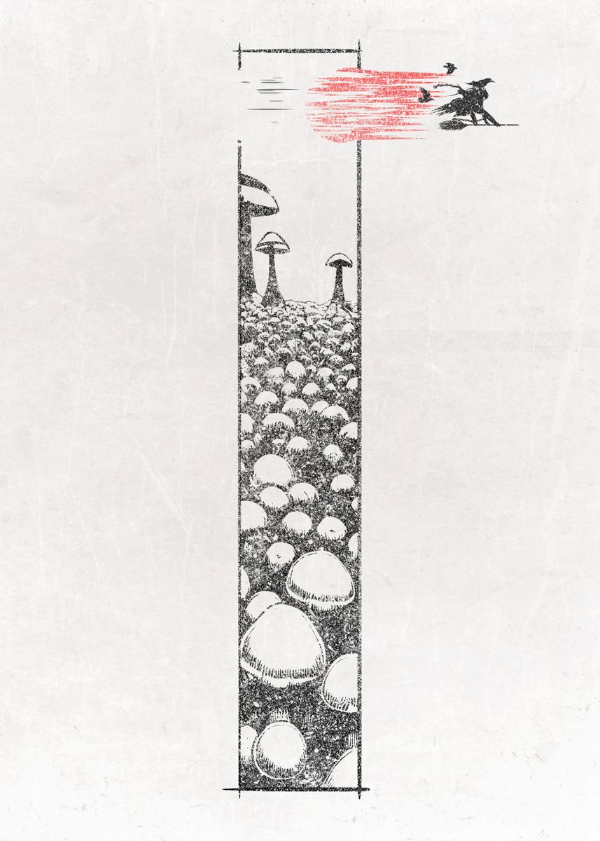 'Weed Witch Smoke and Fly' Poster, picture, metal print, paint by Ilya ...