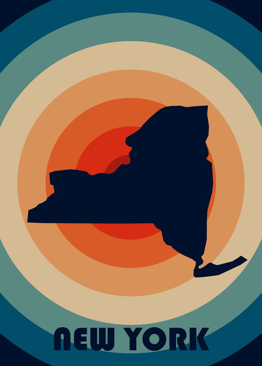 'New york retro landscape' Poster by taofik merchsigns | Displate
