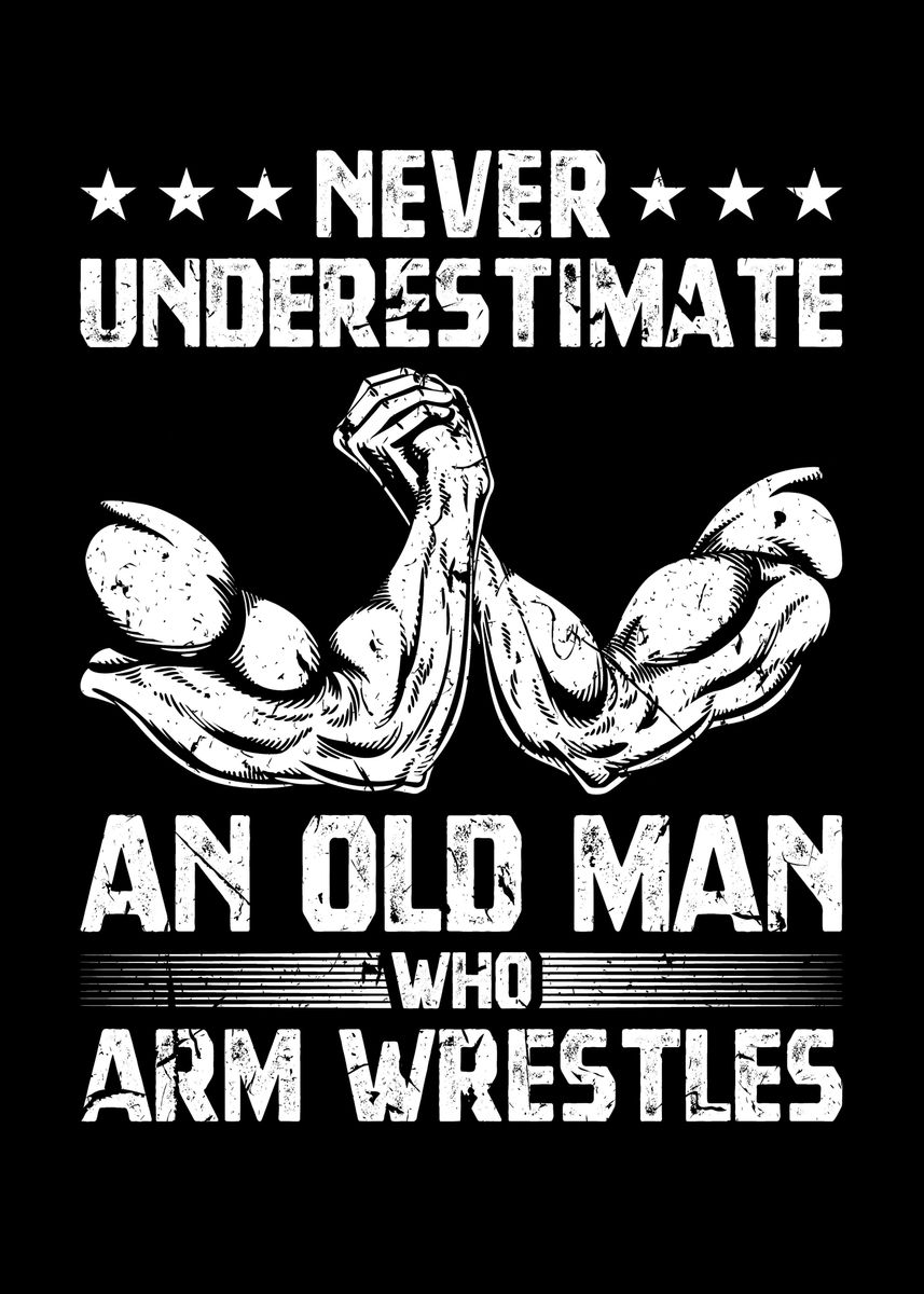 'Arm Wrestle Vintage' Poster, picture, metal print, paint by HumbaHarry ...