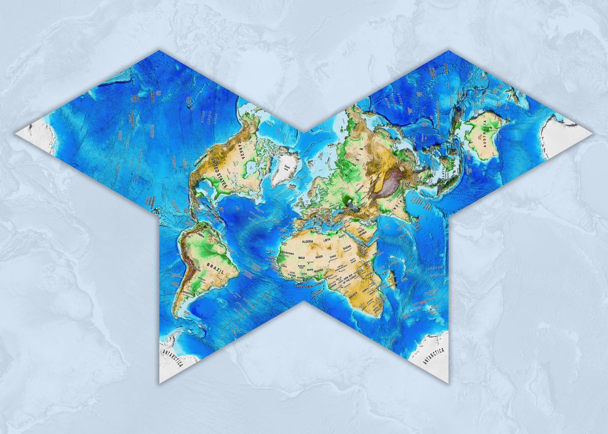 'Physical World Map' Poster by Sam Kal | Displate