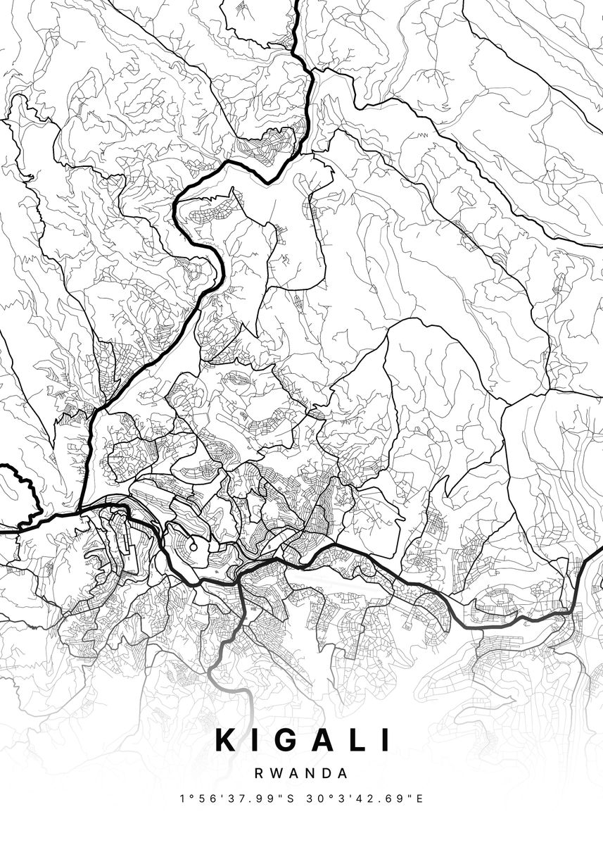 'Kigali Rwanda' Poster, picture, metal print, paint by Kemi Solaja ...