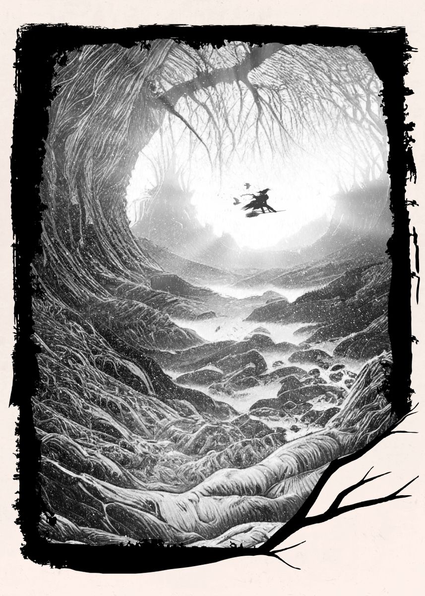 'Weed Witch Smoke and Fly' Poster, picture, metal print, paint by Ilya ...