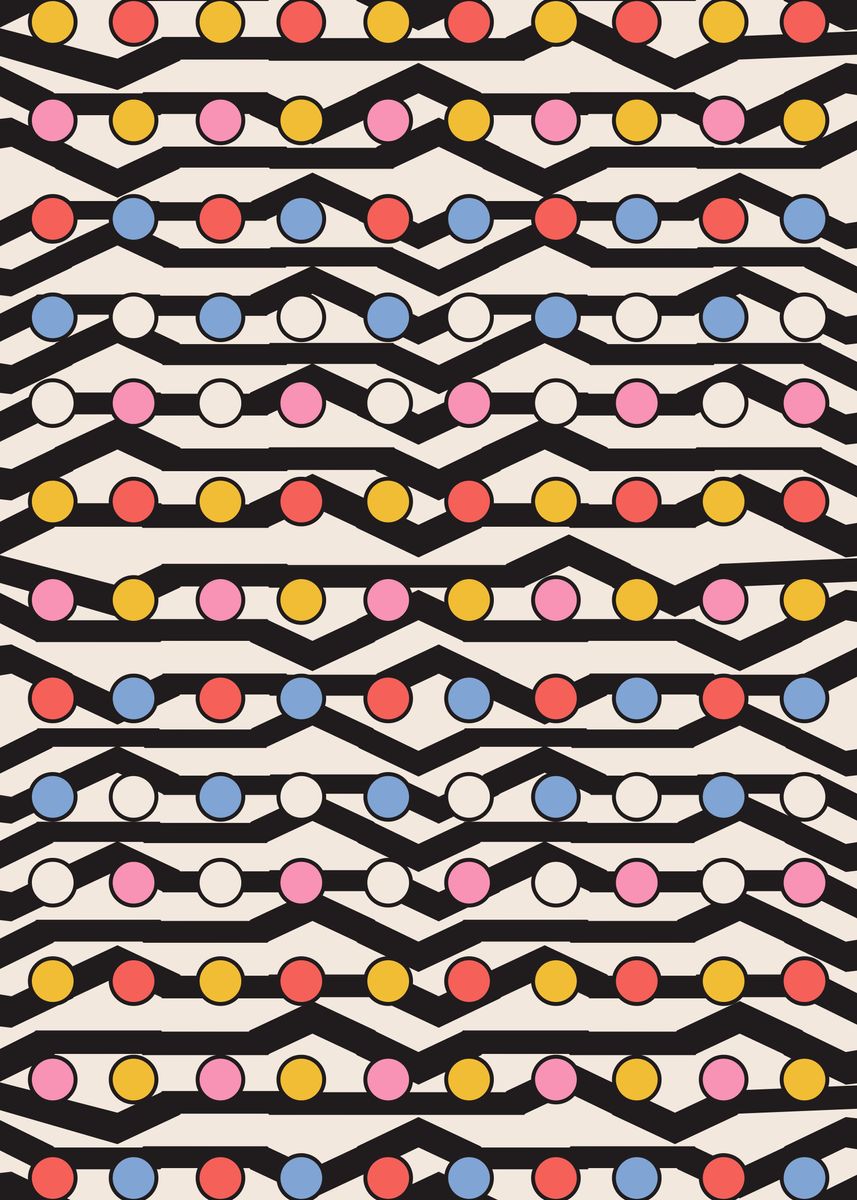 'Modernist Polka Dots' Poster, picture, metal print, paint by ...