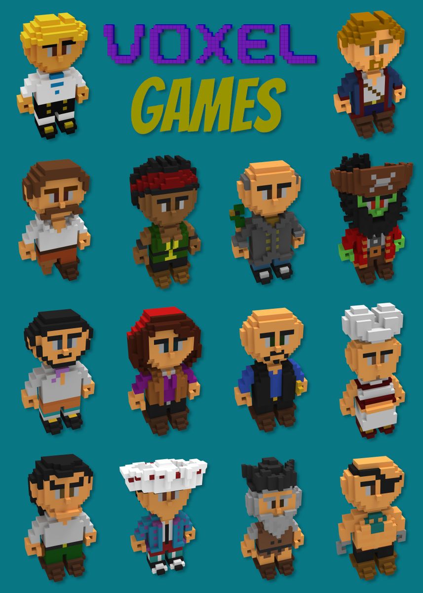 'Game characters volume 4 ' Poster, picture, metal print, paint by ...