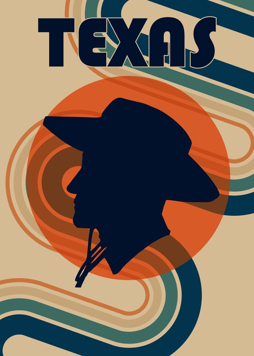 'Texas retro landscape' Poster, picture, metal print, paint by taofik ...