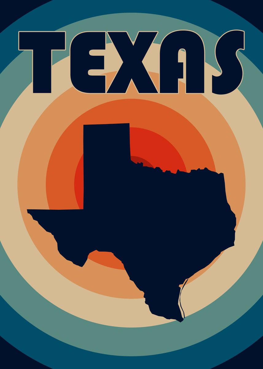 'Texas retro landscape' Poster by taofik merchsigns | Displate