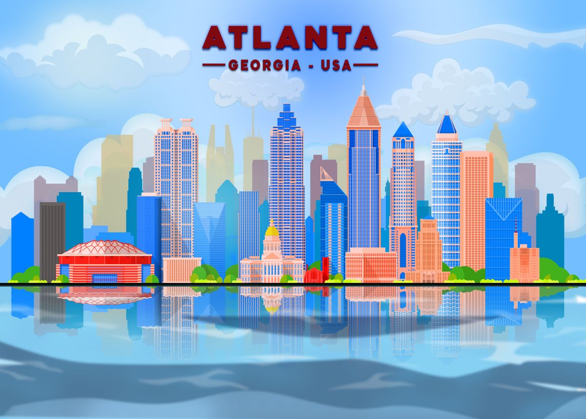 'Travel Atlanta Georgia USA' Poster by Manga IF Anime Artist | Displate