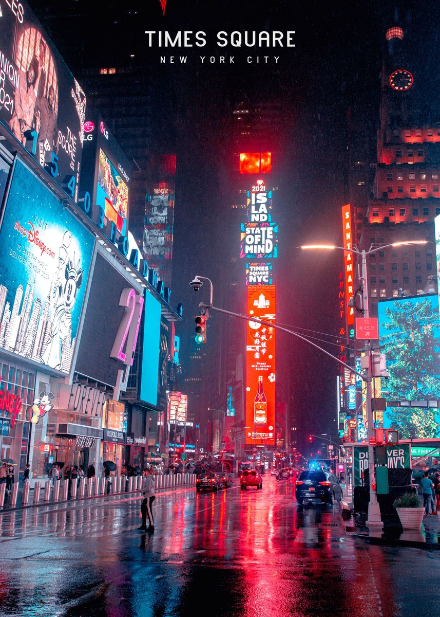 'Times Square ' Poster, picture, metal print, paint by Famous City ...