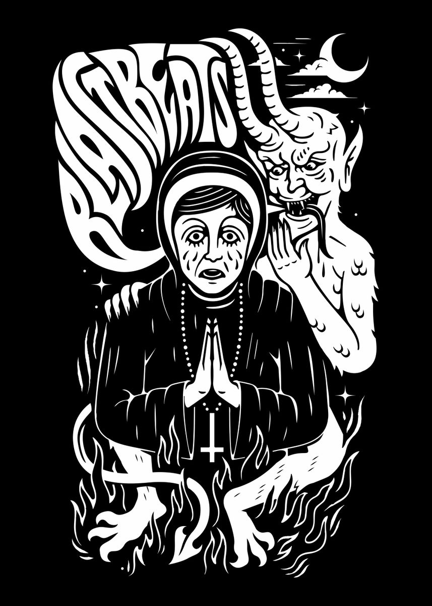 'Devil Back ' Poster, picture, metal print, paint by The Downbeat ...