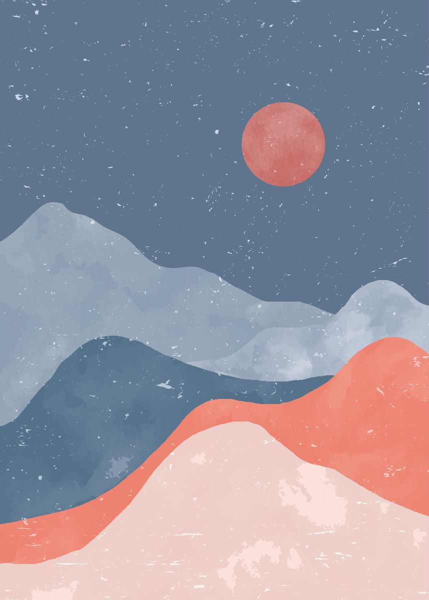 'Abstract Mountain art' Poster, picture, metal print, paint by budi ...