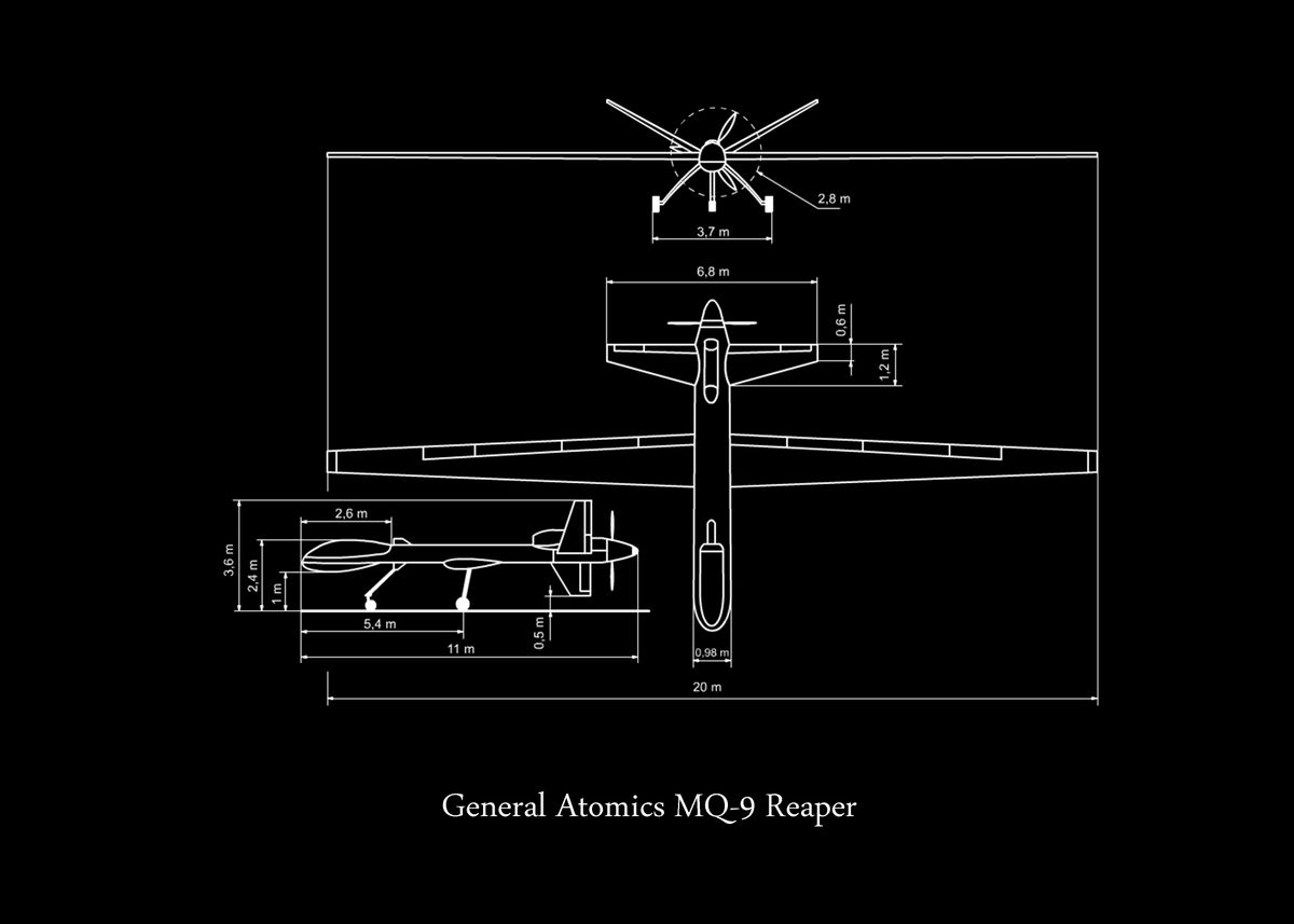 'General Atomics MQ 9 Reape' Poster by Mod Yof | Displate