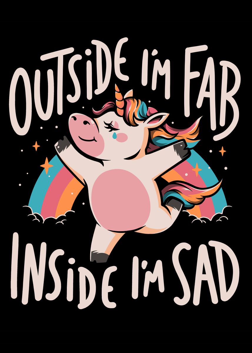 'Fab and Sad' Poster, picture, metal print, paint by Eduardo Ely | Displate