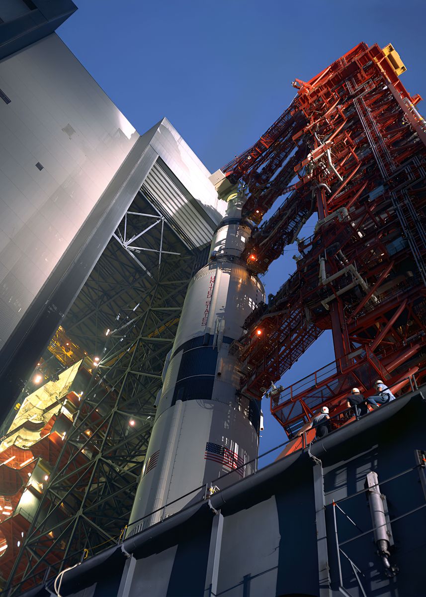 'Saturn V Roll Out' Poster, picture, metal print, paint by Galaxy ...