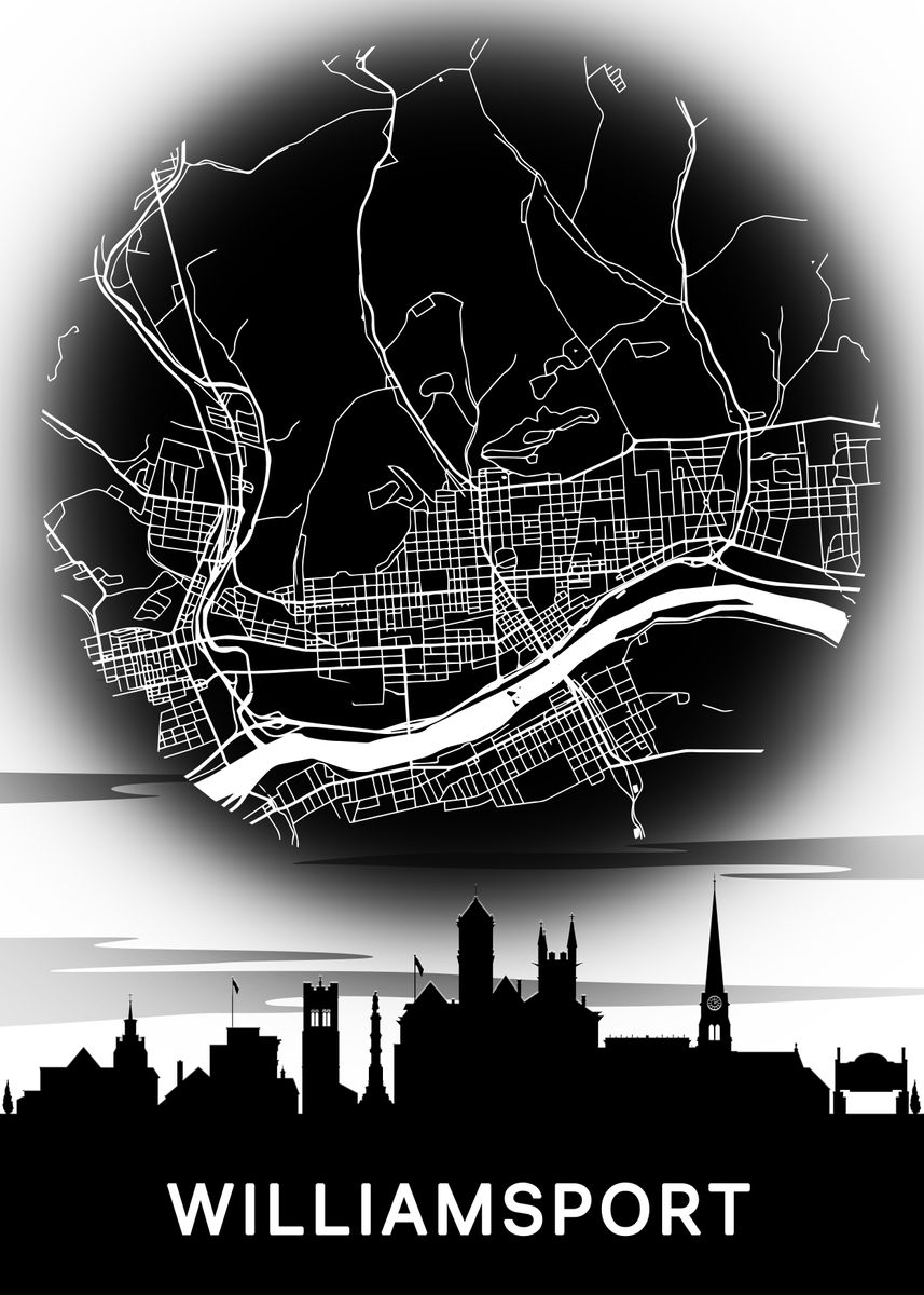 'Williamsport PA USA' Poster, picture, metal print, paint by Vincent ...