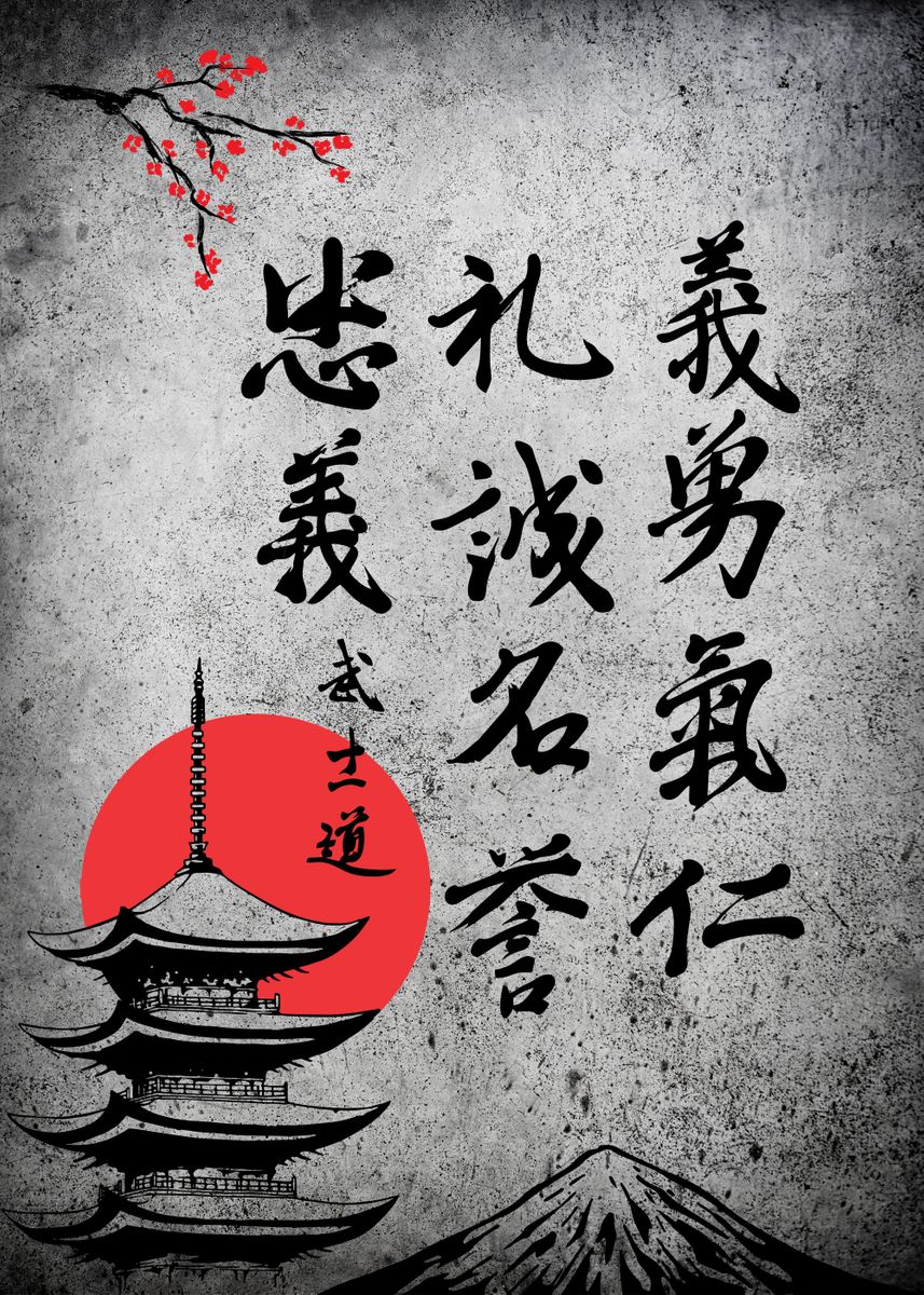 'bushido kanji' Poster by Trending Displate Posters | Displate
