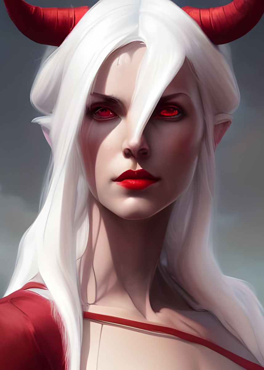 'Demon Girl ' Poster, picture, metal print, paint by DragonFuse | Displate