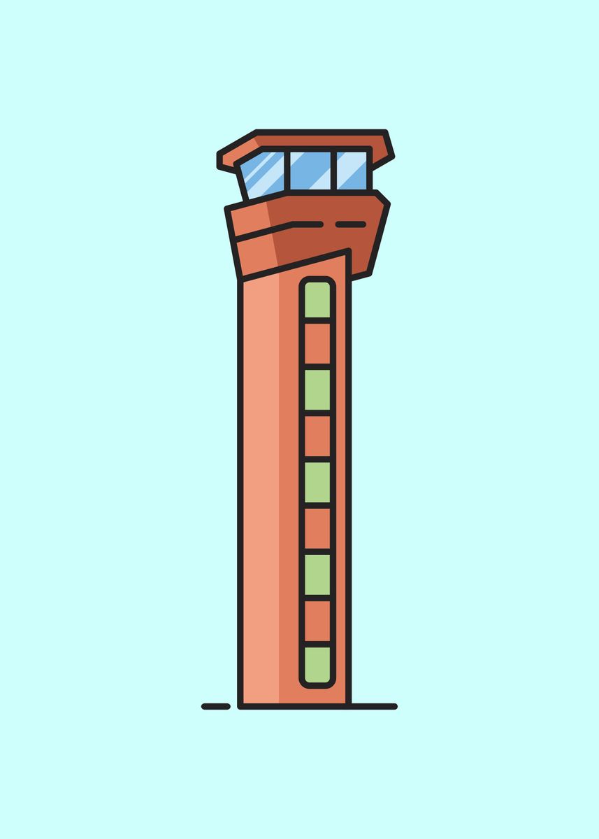 'Airport Tower Monument' Poster, picture, metal print, paint by Rizky ...