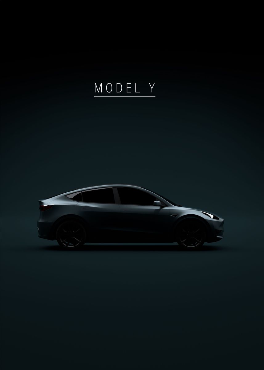 '2021 Model Y' Poster, picture, metal print, paint by 21 MXM | Displate