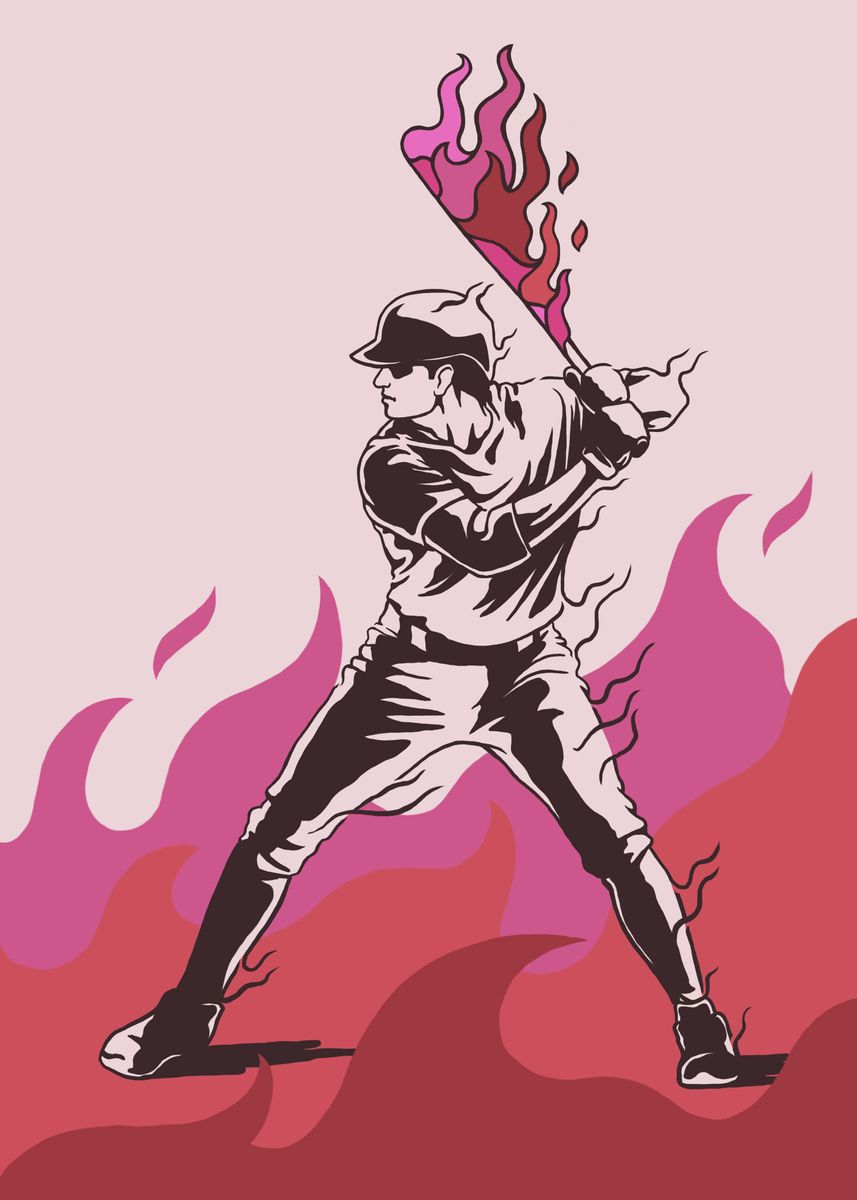 'on fire' Poster, picture, metal print, paint by waldy chavez | Displate