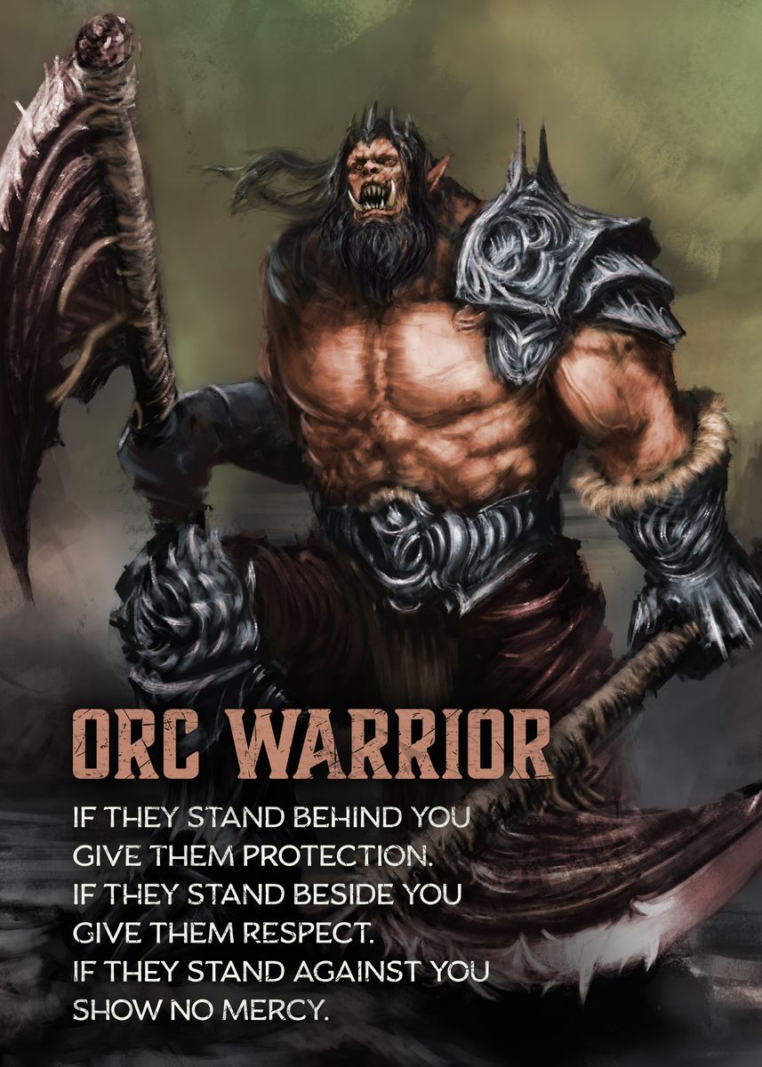 'Orc Motivational Quote' Poster, picture, metal print, paint by ...