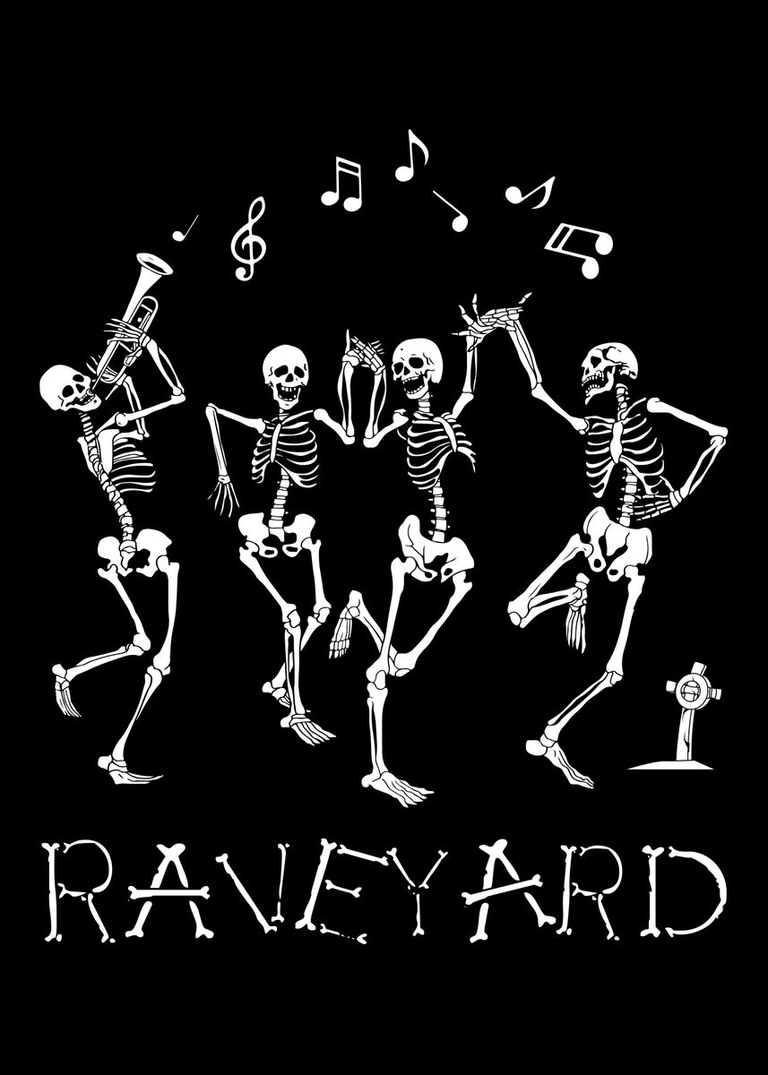 'Funny Skeleton Rave Raving' Poster by AestheticAlex | Displate