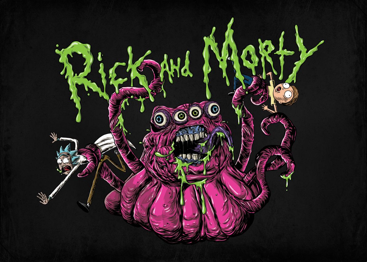 'Four Eyed Monster' Poster by Rick and Morty | Displate