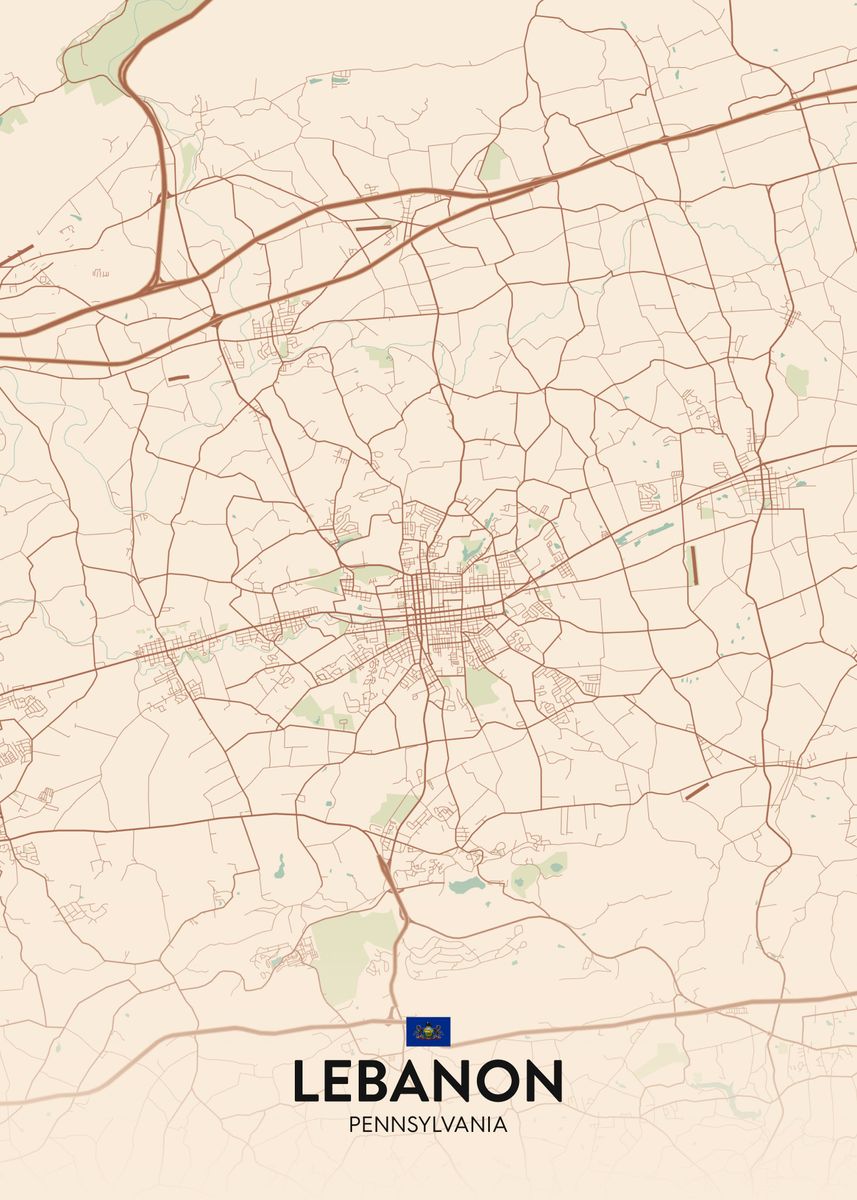 'Lebanon PA' Poster, picture, metal print, paint by IMR Designs | Displate