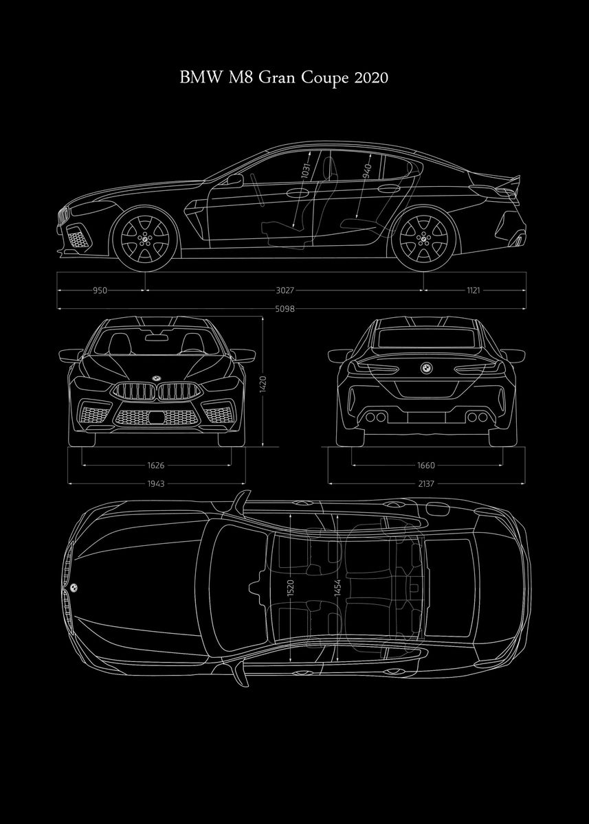 'BMW M8 Gran Coupe 2020' Poster, picture, metal print, paint by ke ke ...