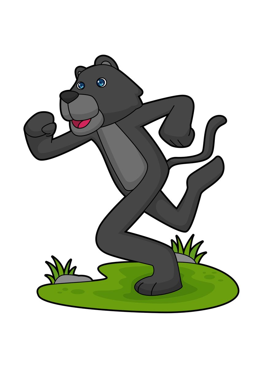 'Black Panther Running' Poster, picture, metal print, paint by Markus ...