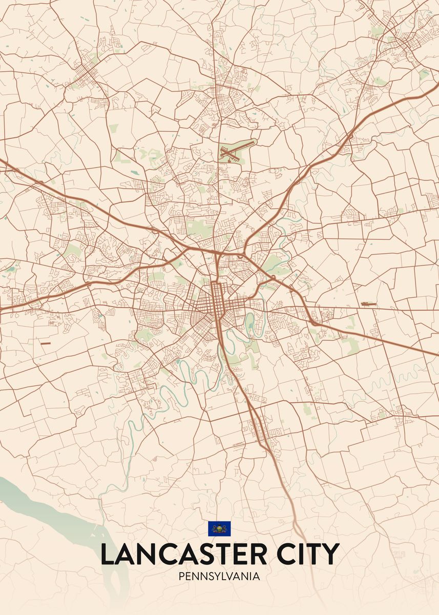 'Lancaster City PA' Poster, picture, metal print, paint by IMR Designs ...