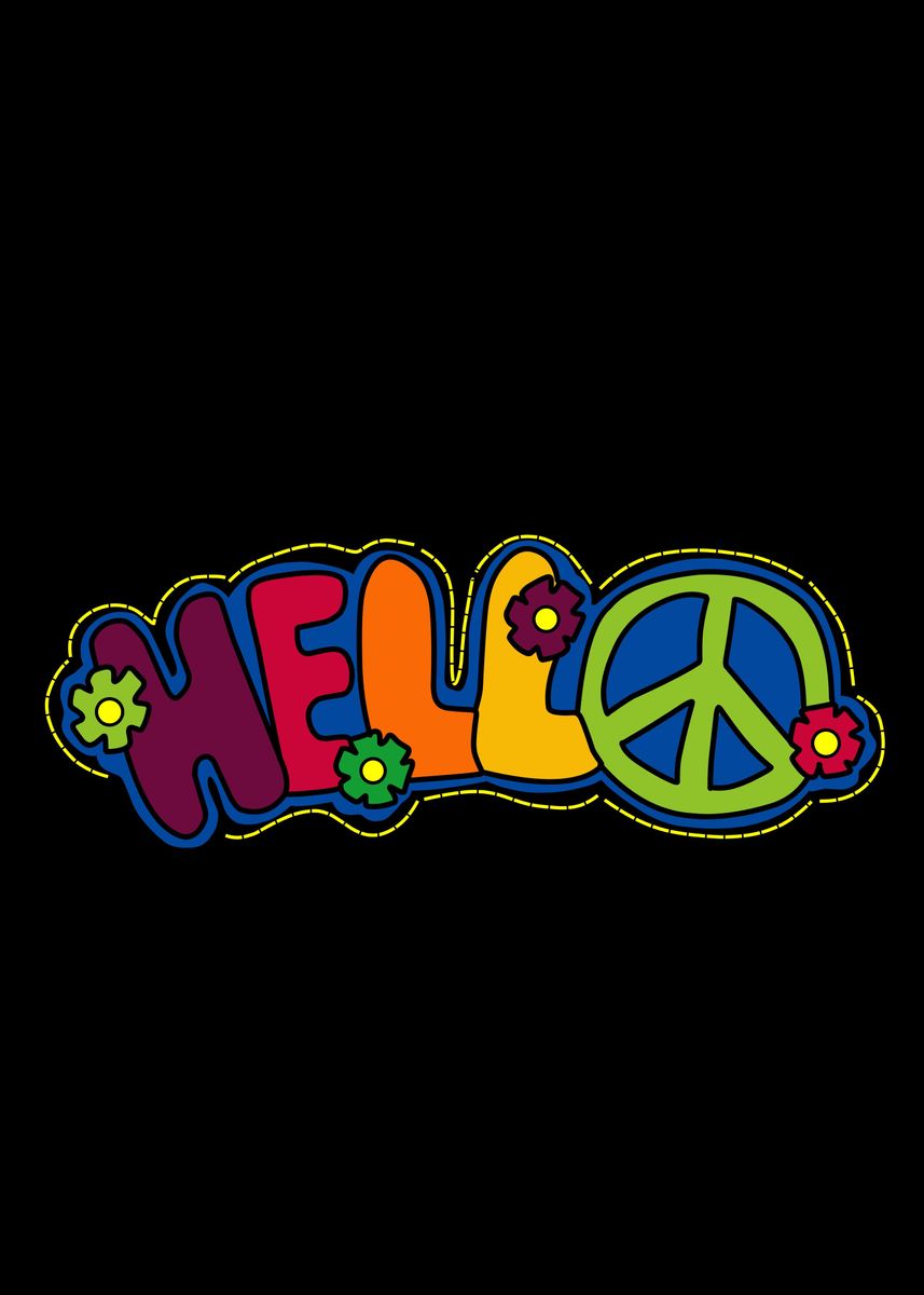 'hello text art' Poster, picture, metal print, paint by Mshel Tyan ...