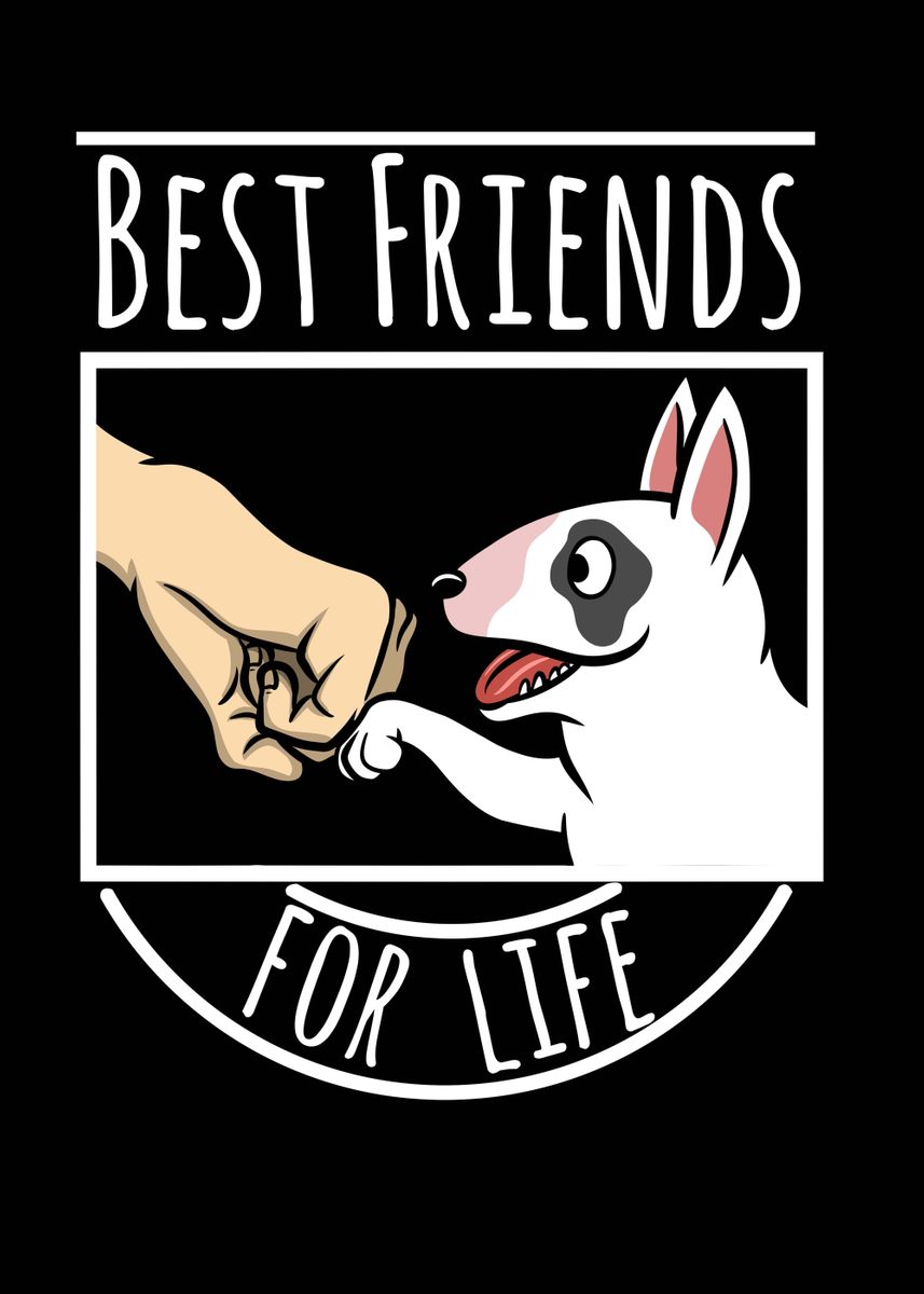 'Bull Terrier Best Friends' Poster, picture, metal print, paint by ...