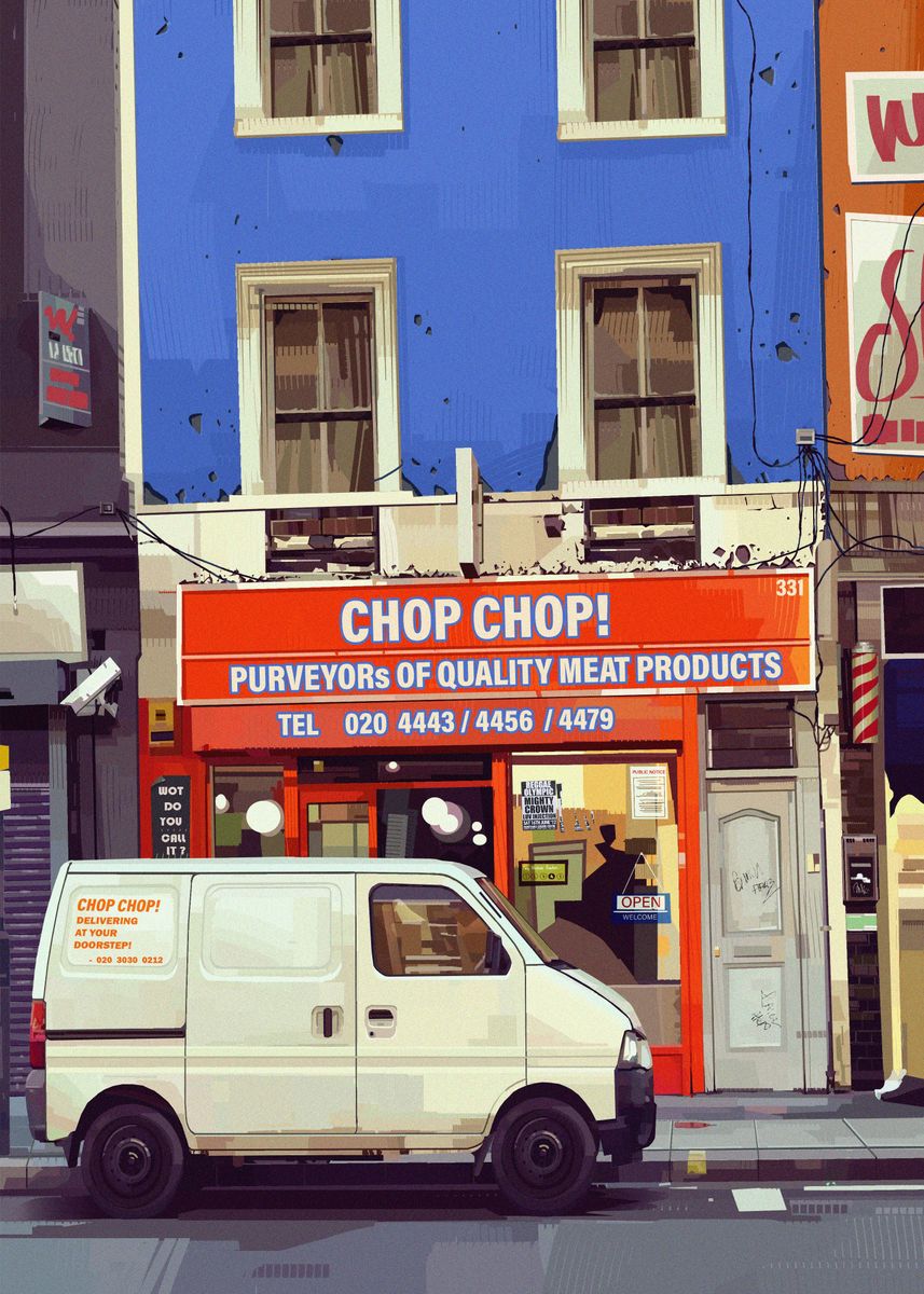 'Meat Shop' Poster, picture, metal print, paint by Ajey Lele | Displate