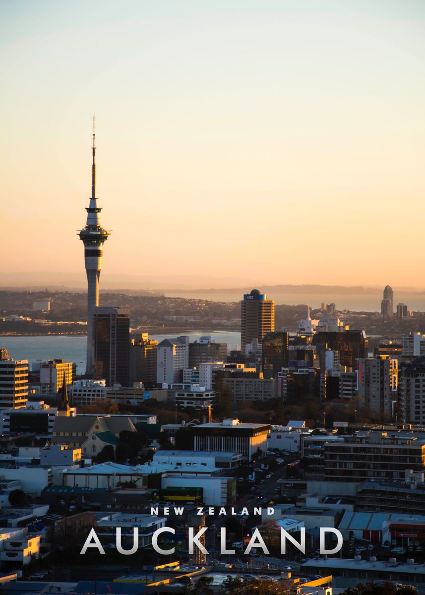 'Auckland Skyline' Poster by Merah Djoeang | Displate