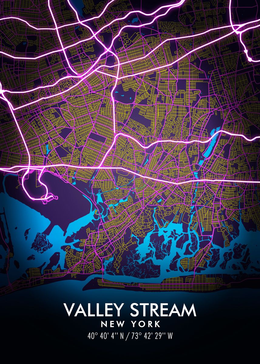 'Valley stream' Poster, picture, metal print, paint by Miracle Studio ...