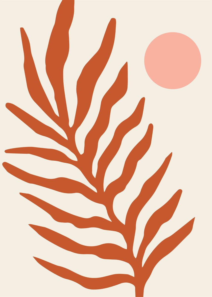 'Pastel Rust Palm Tropical' Poster, picture, metal print, paint by EDM ...