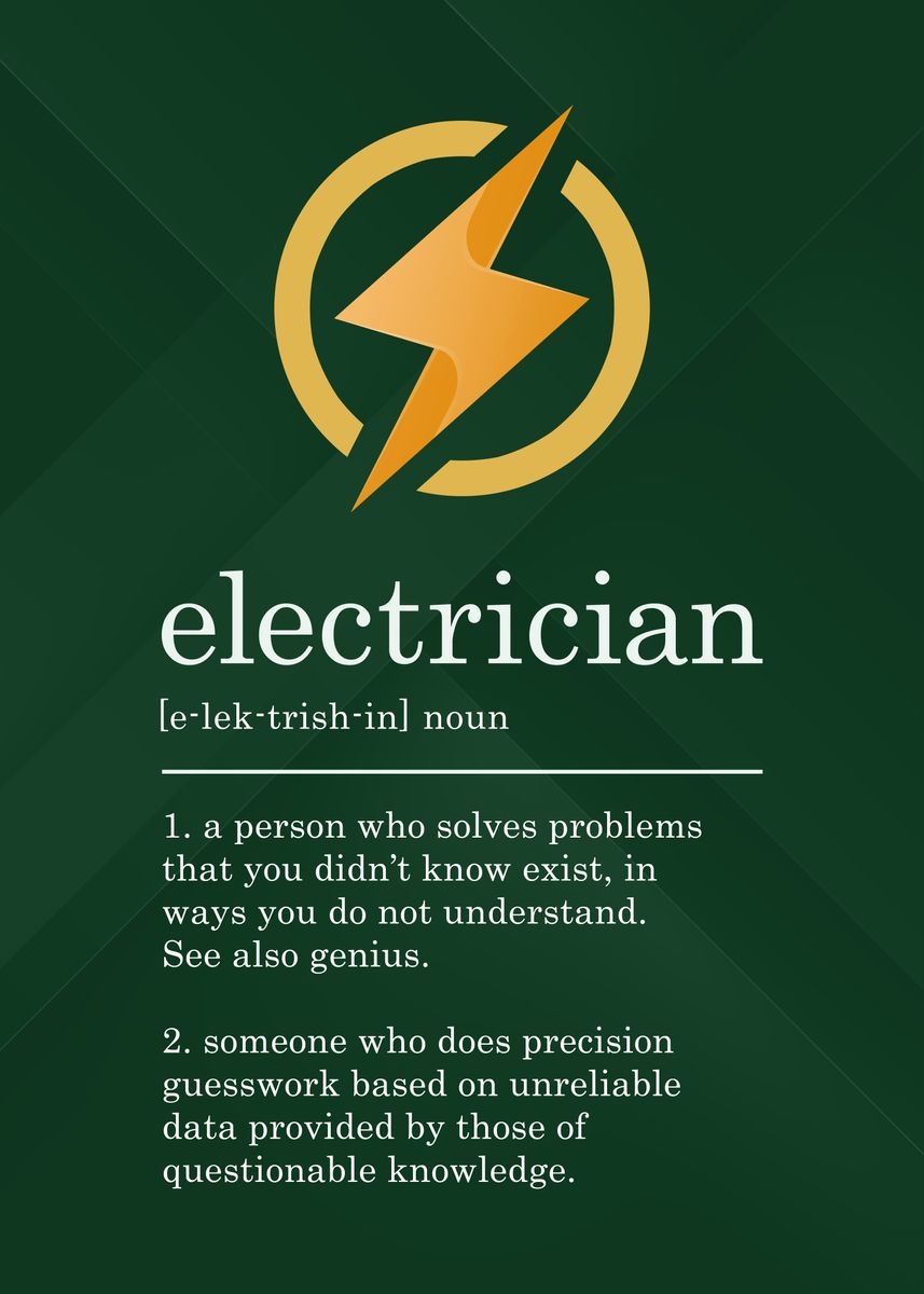 'Funny Electrician Sign' Poster by 84PixelDesign | Displate