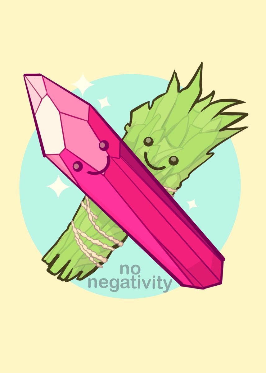 'No Negativity ' Poster, picture, metal print, paint by LVB Art | Displate