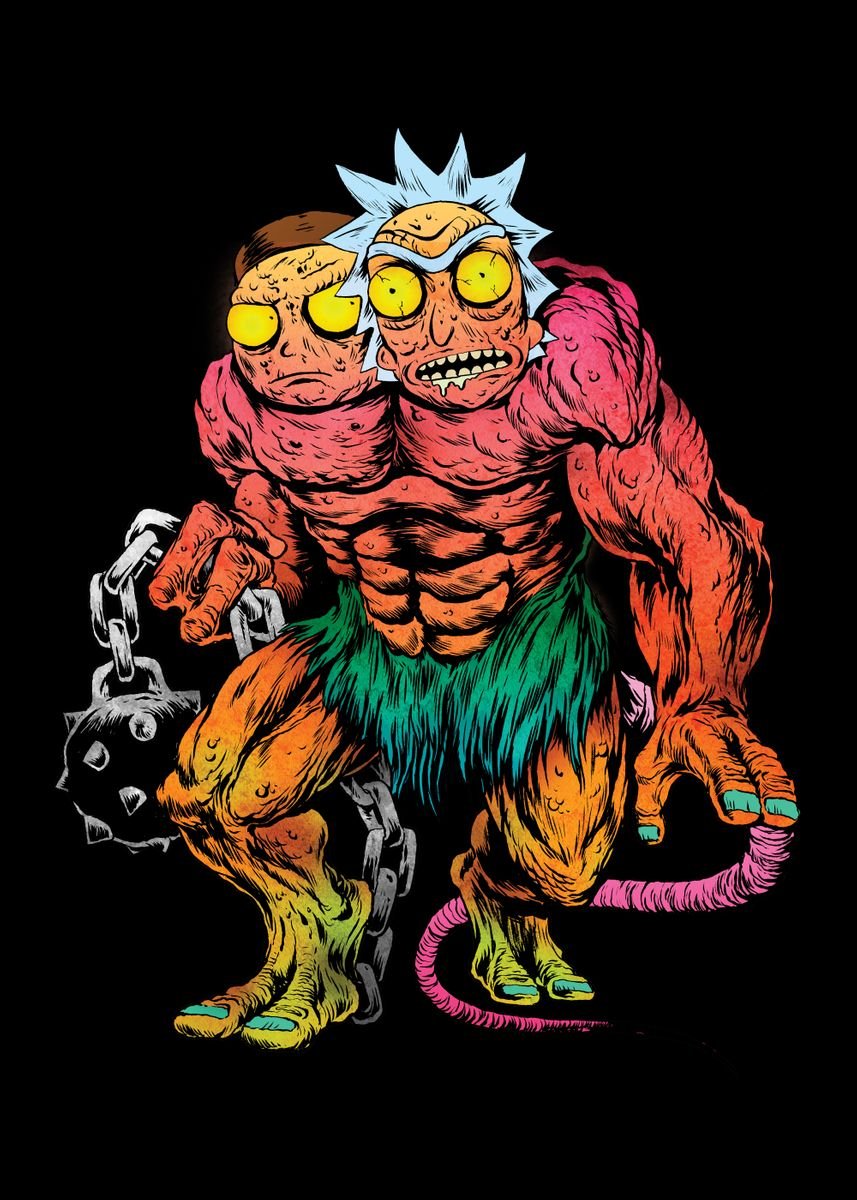 'Two-Headed Monster' Poster, picture, metal print, paint by Rick and ...