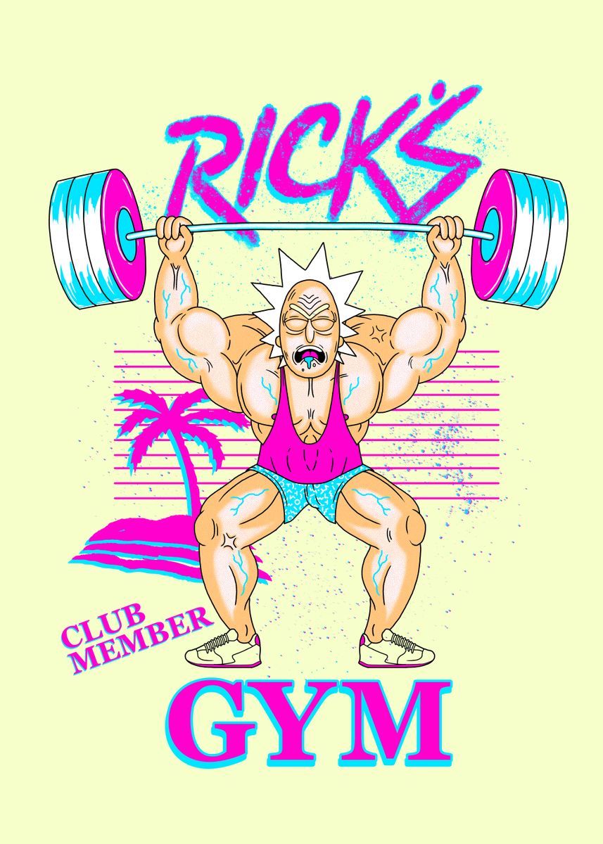'Rick's Gym' Poster, picture, metal print, paint by Rick and Morty ...