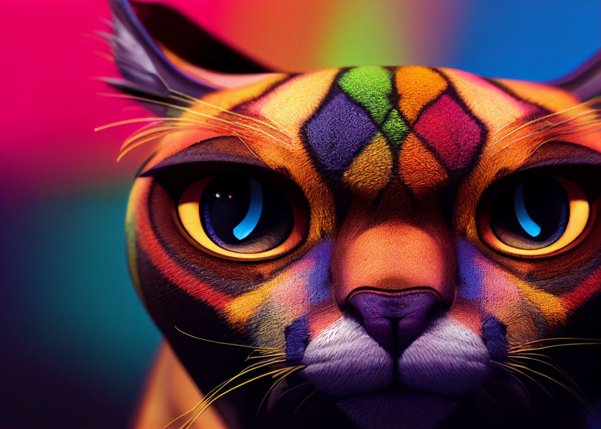 'cat seven color' Poster by MrNguyen HaTang | Displate