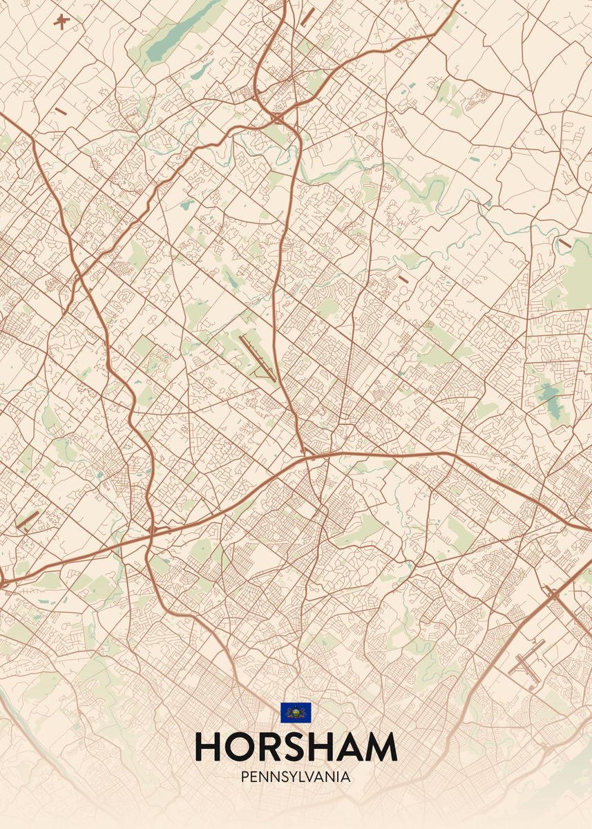 'Horsham PA' Poster, picture, metal print, paint by IMR Designs | Displate