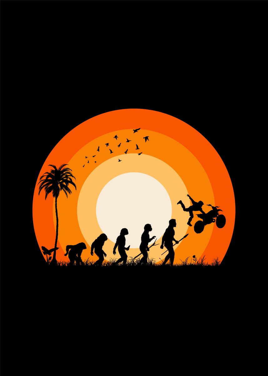 'evolution of motor cross' Poster, picture, metal print, paint by ...