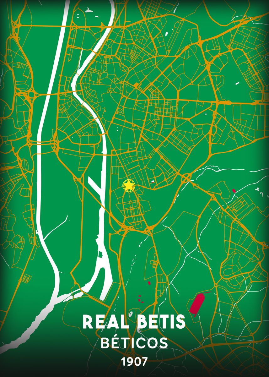 'Real Betis ' Poster, picture, metal print, paint by Yates Madeline ...
