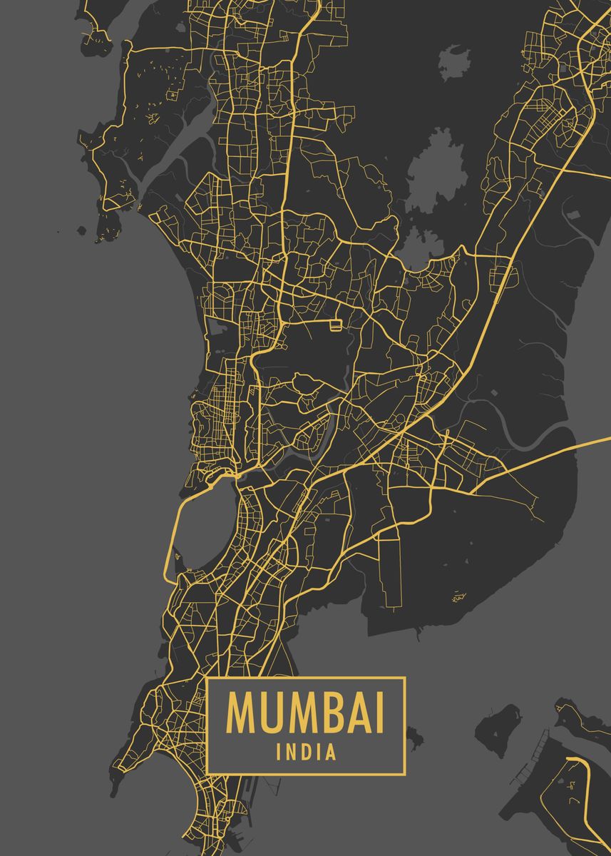 'Mumbai Map' Poster by Miracle Studio | Displate