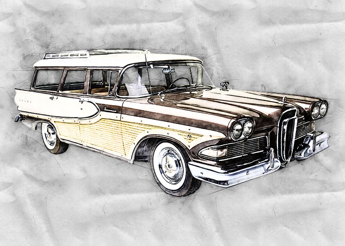'1958 Edsel Bermuda Wagon' Poster by Pixxelworks Florian Schaller ...