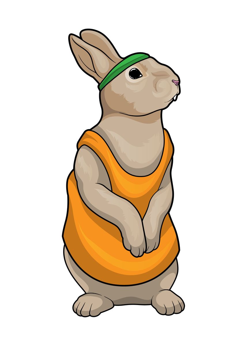 'Bunny Running Fitness' Poster, picture, metal print, paint by Markus ...