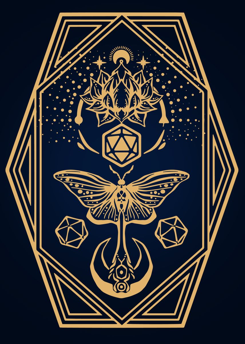 'Moth Spell card' Poster, picture, metal print, paint by LouteCrea ...